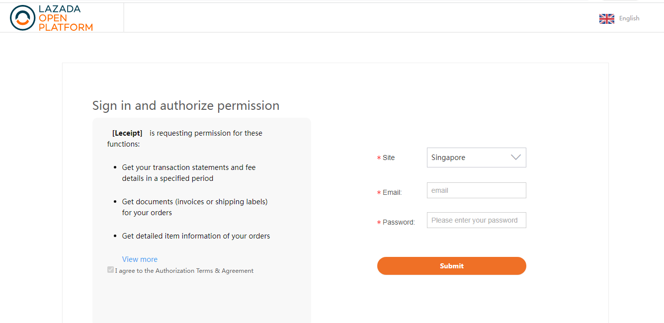 How to genarate an e-Tax Invoice & e-Receipt to connect from Lazada