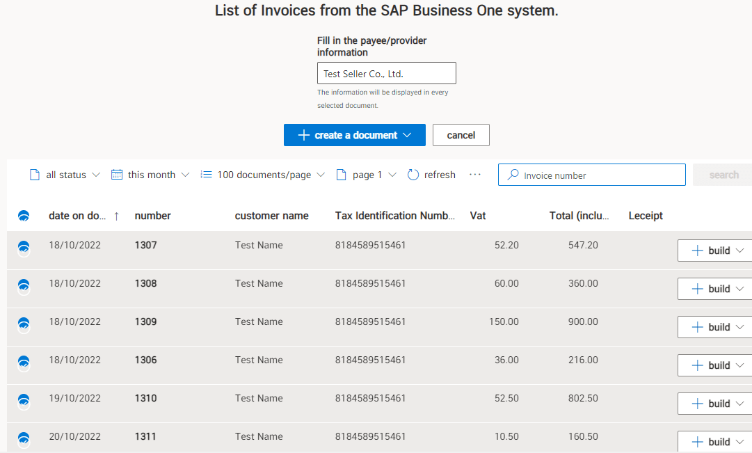 Creating e-Tax Invoice & e-Receipt from SAP Business One.