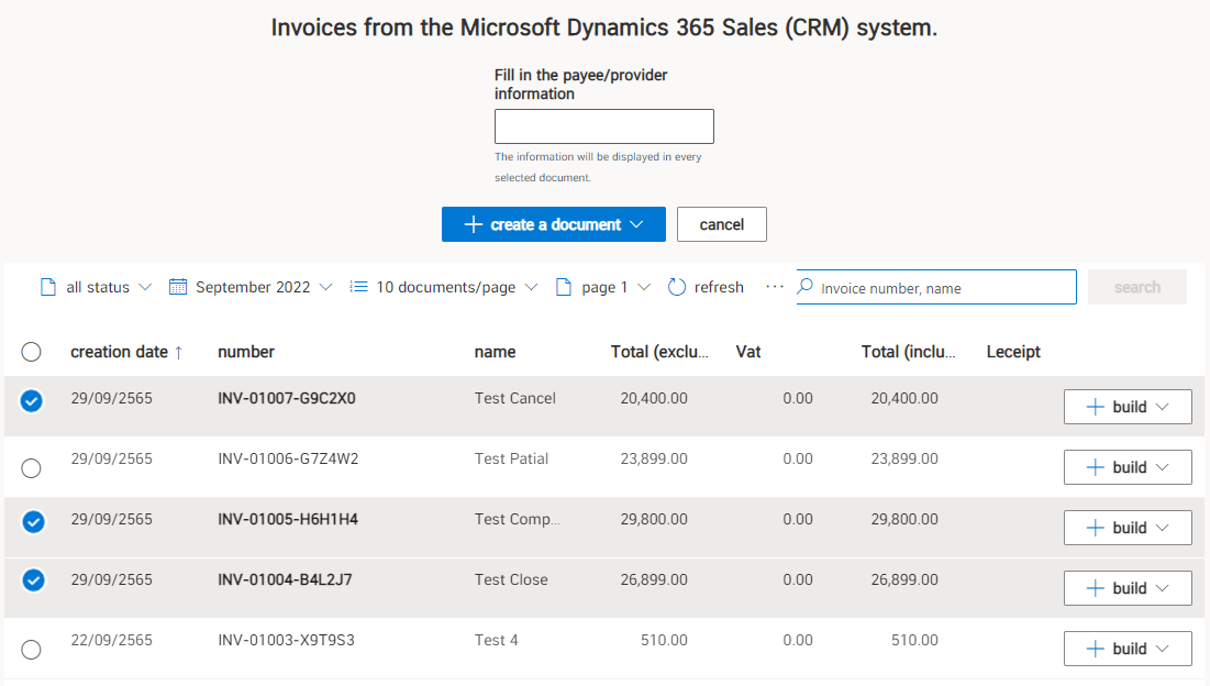 Creating e-Tax Invoice & e-Receipt connect with Microsoft Dynamics 365 Sales (CRM).