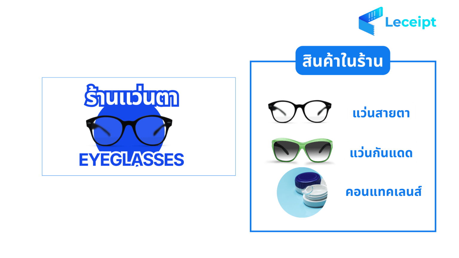 การใช้ซอฟต์แวร์ Leceipt ร้านแว่นตา Ep 1. ขั้นตอนการเพิ่มรายการสินค้า